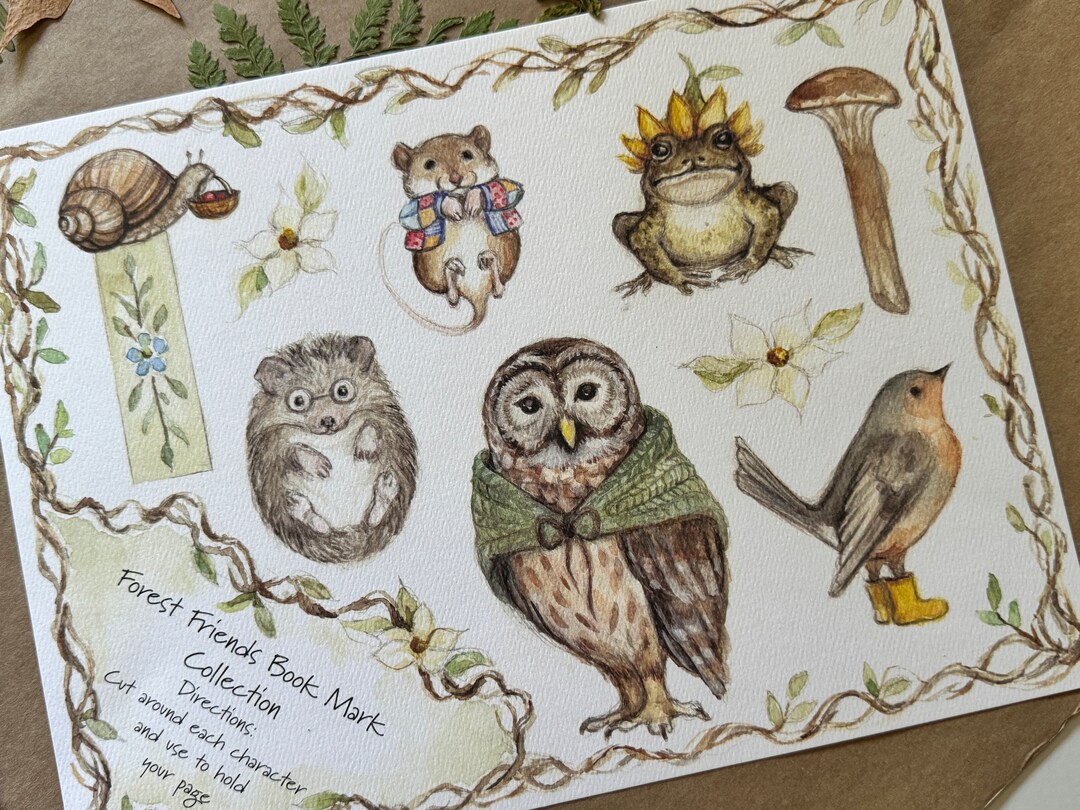 Forest Friends Cut-out Bookmarks - Etsy