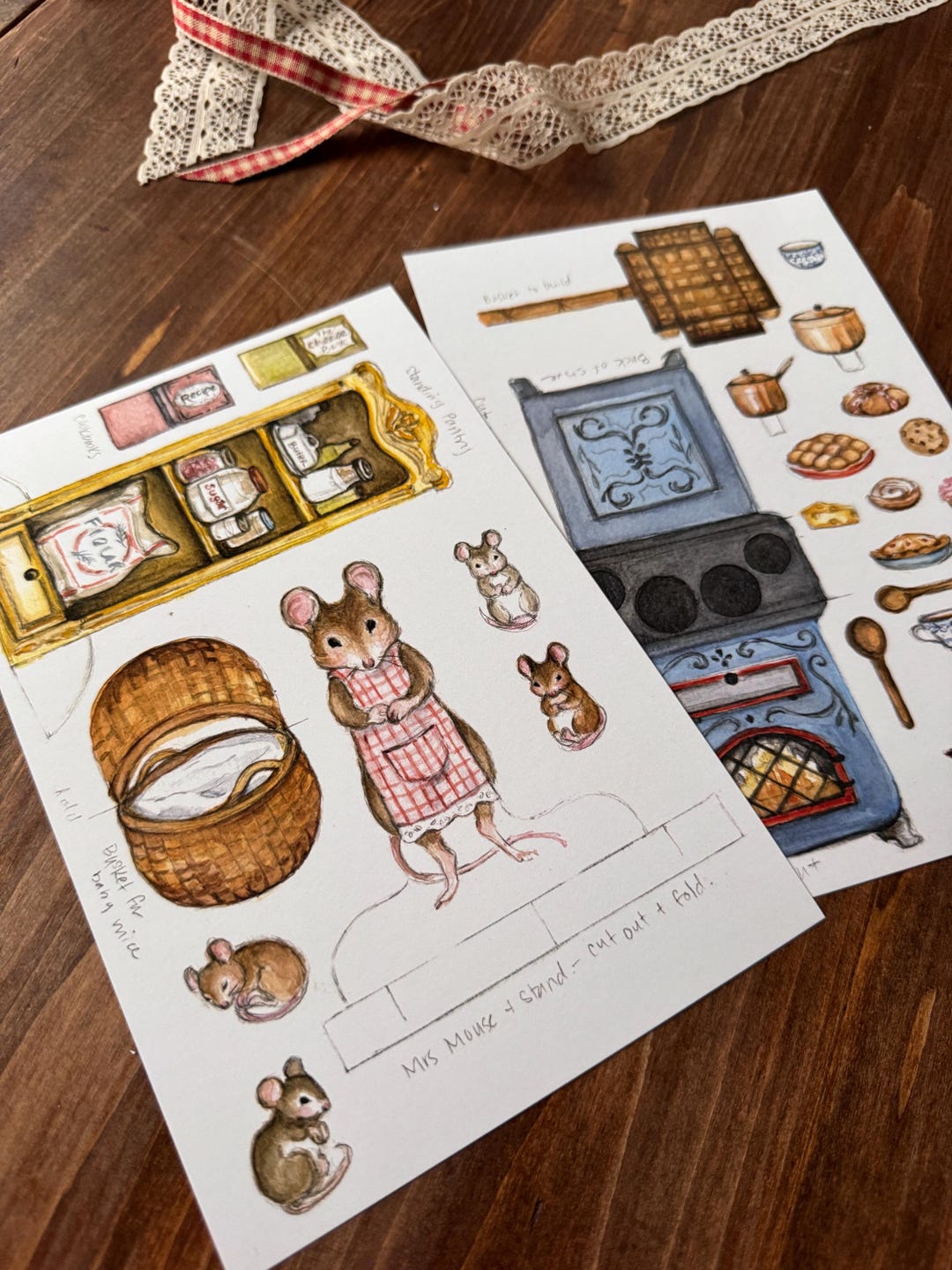 Mrs Mouse Bakery and Her Baby Mice Cut -outs - Etsy