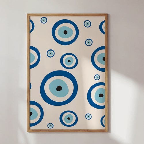 Traditional Evil Eye Abstract Pink Printable Wall Decor Middle - Etsy