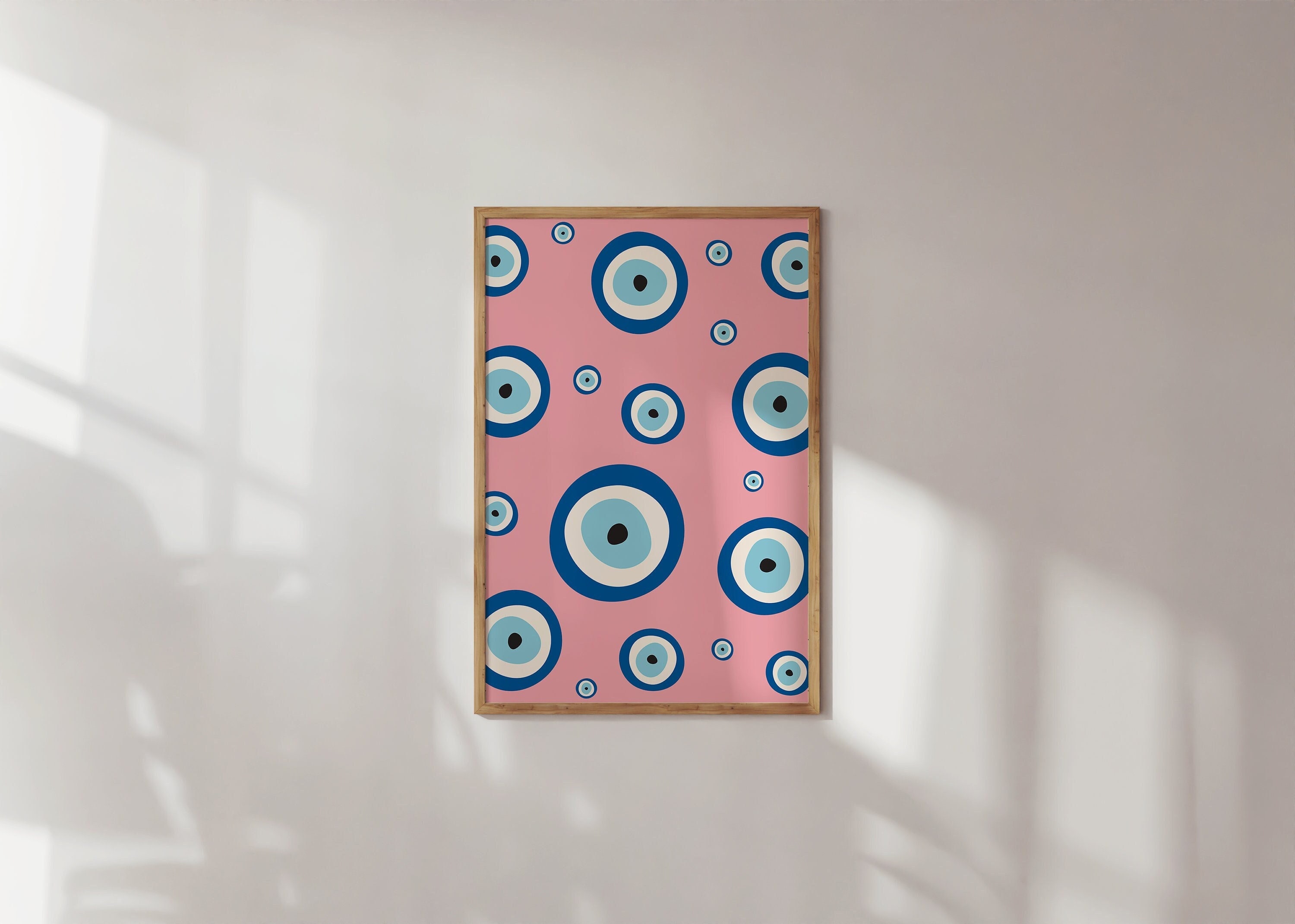 Traditional Evil Eye Abstract Pink Printable Wall Decor Middle - Etsy