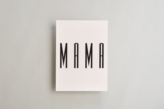 MAMA Card Black and White Instant Download Greeting Card with | Etsy