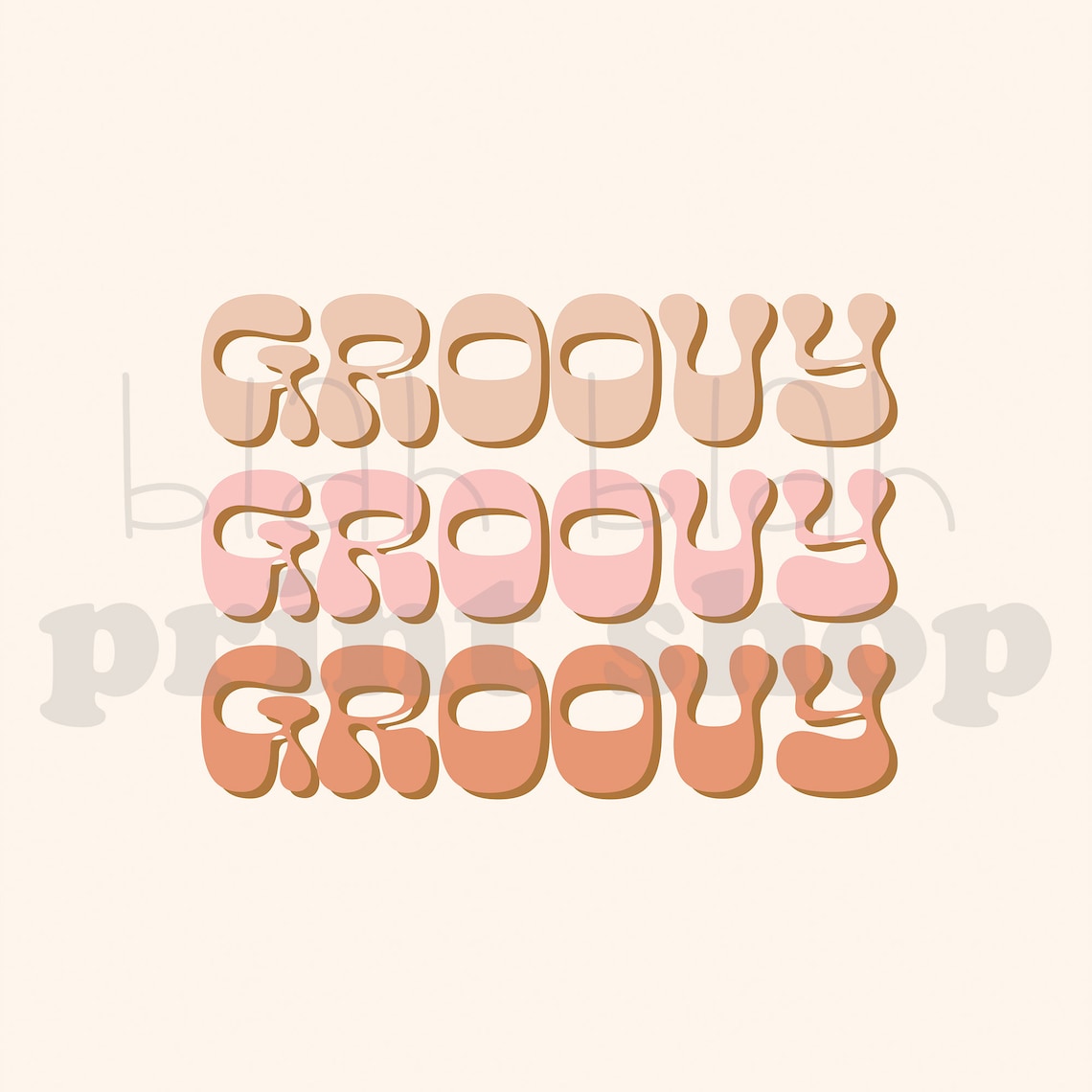 Groovy Pink Orange Retro Typography Poster Slogan Print Fun | Etsy