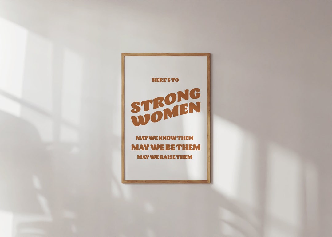 Strong Women Typography Print, White and Terracotta (digital Download ...