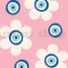 Evil Eye Flowers Print | Pink Boho Wall Decor (digital Download) - Etsy