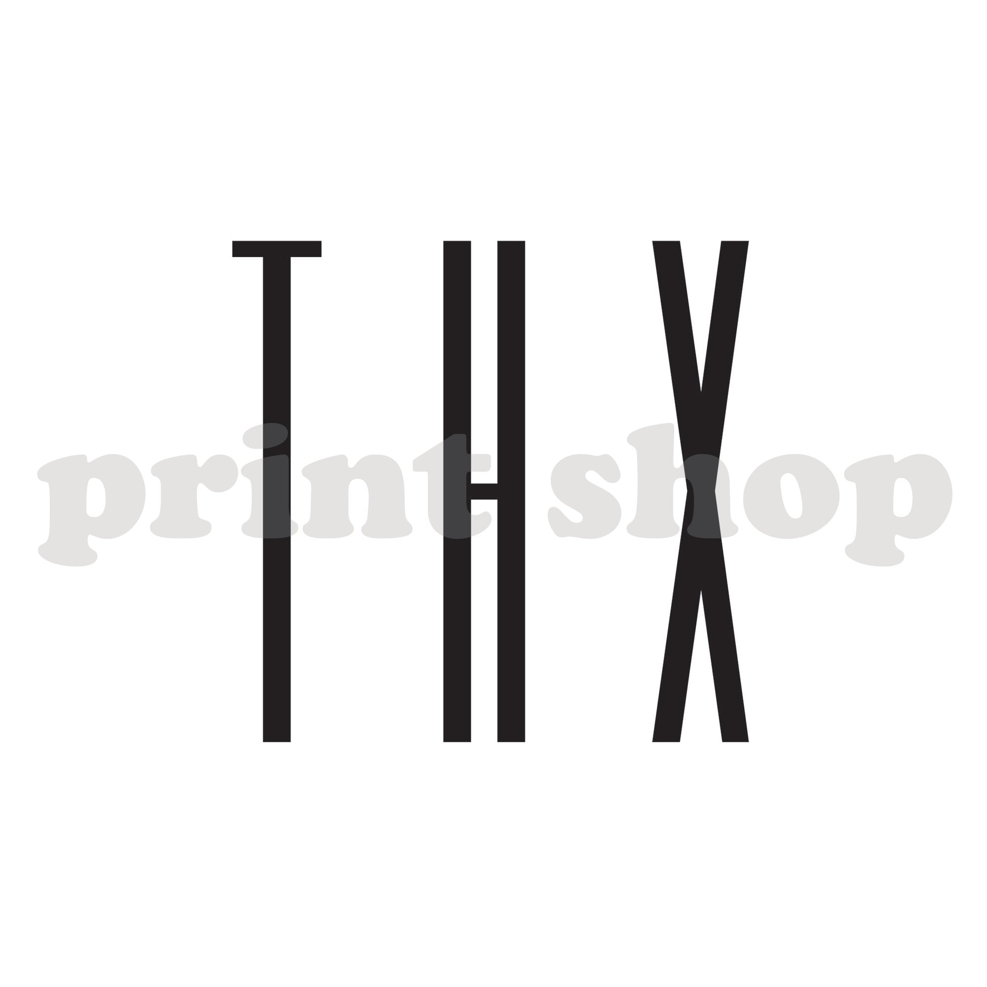 THX Card Thanks Black and White Instant Download Greeting Card With ...