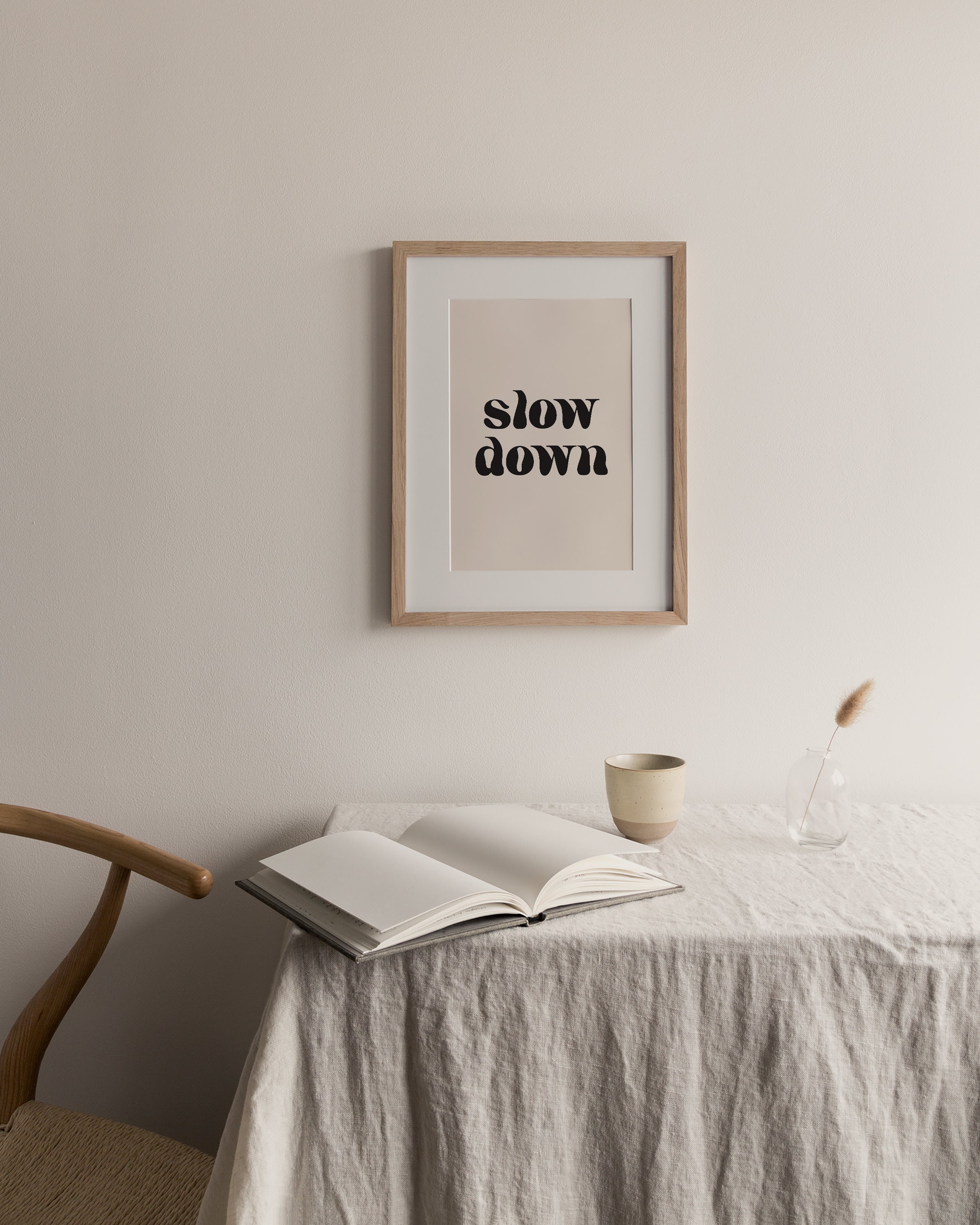 Slow Down Black and Beige Typography Poster Slogan Print Fun - Etsy