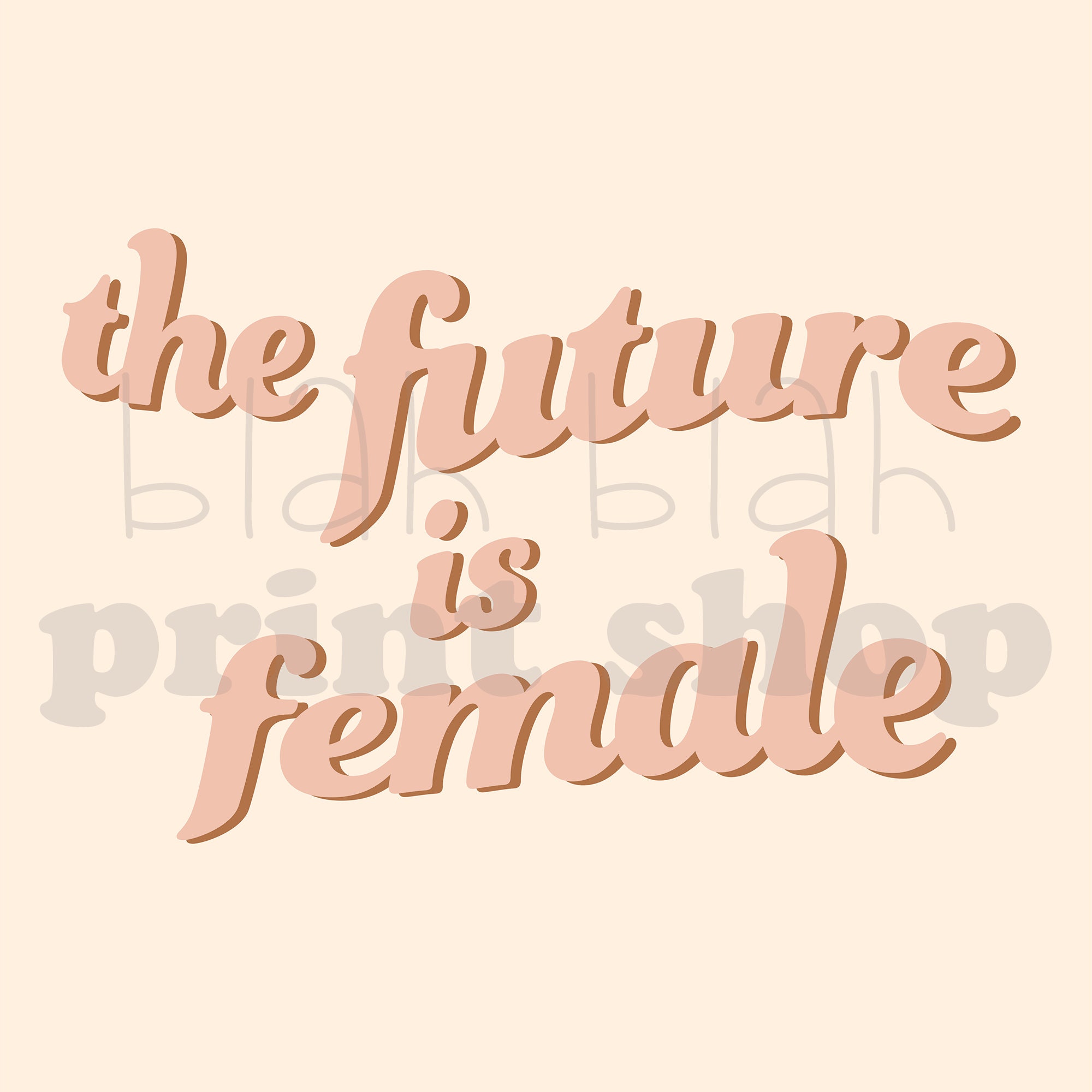 The Future is Female Print, Mid-century Modern Wall Art (digital ...