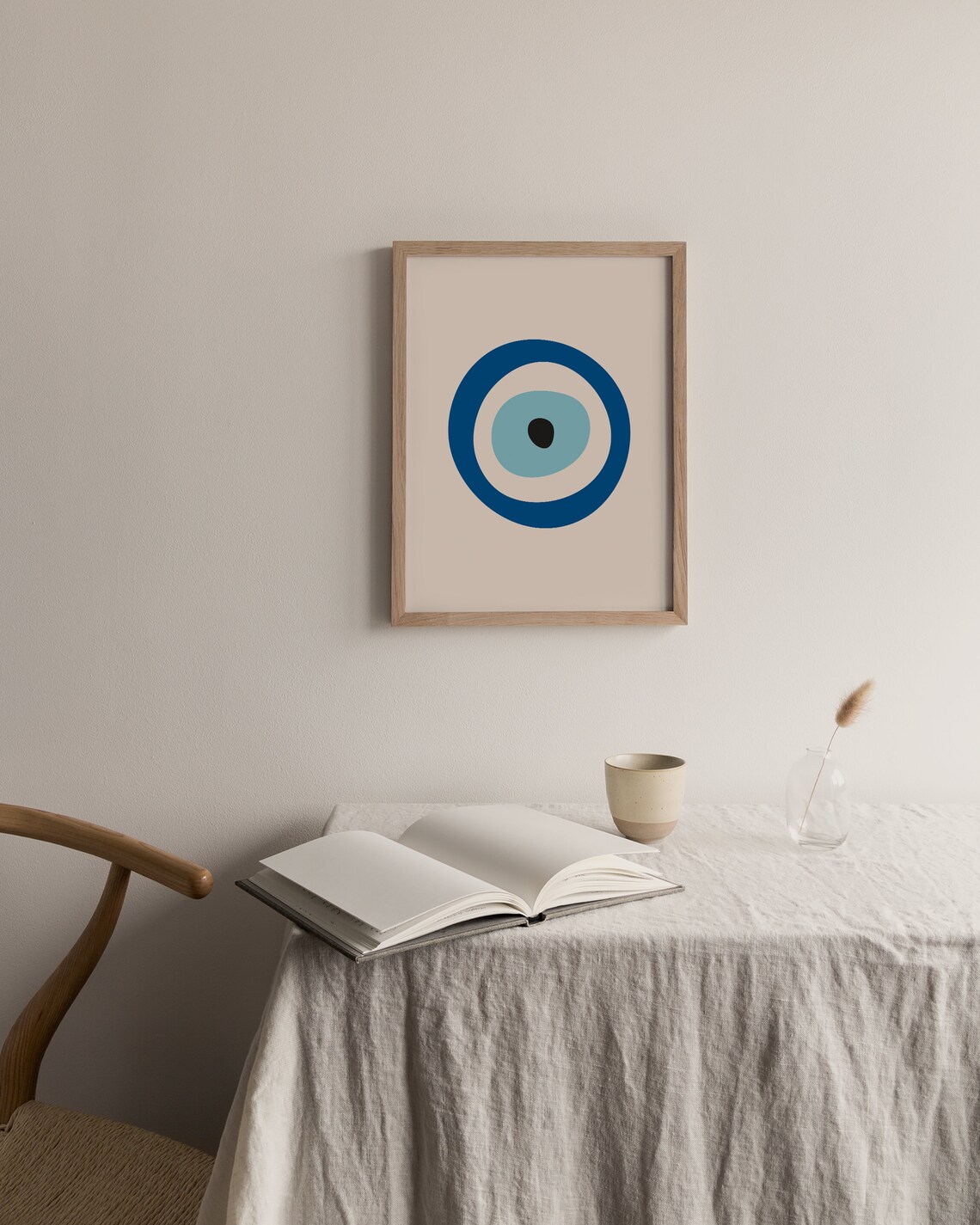 Traditional Blue Evil Eye Printable Wall Decor Mid-century - Etsy