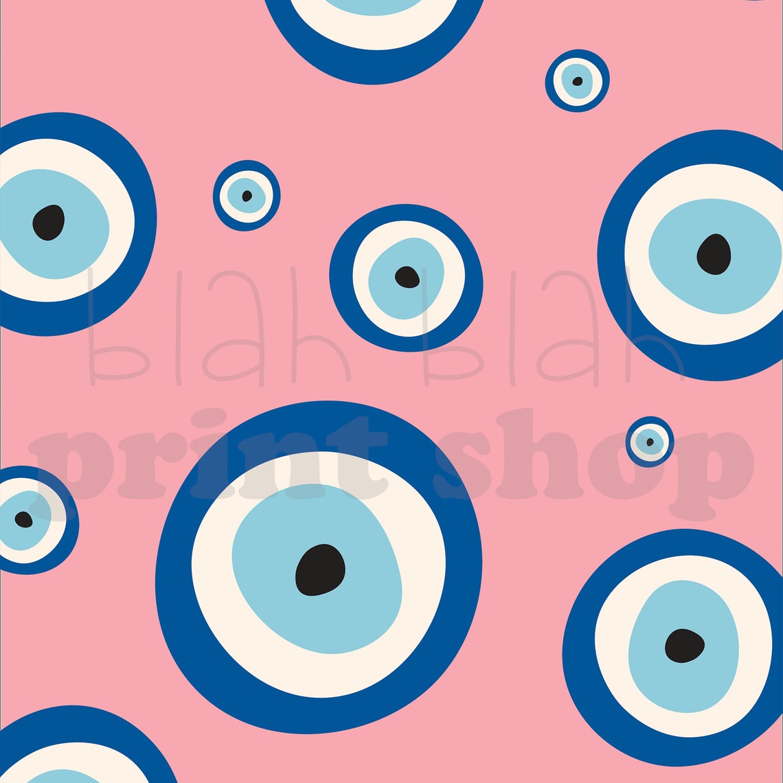 Traditional Evil Eye Abstract Pink Printable Wall Decor Middle - Etsy