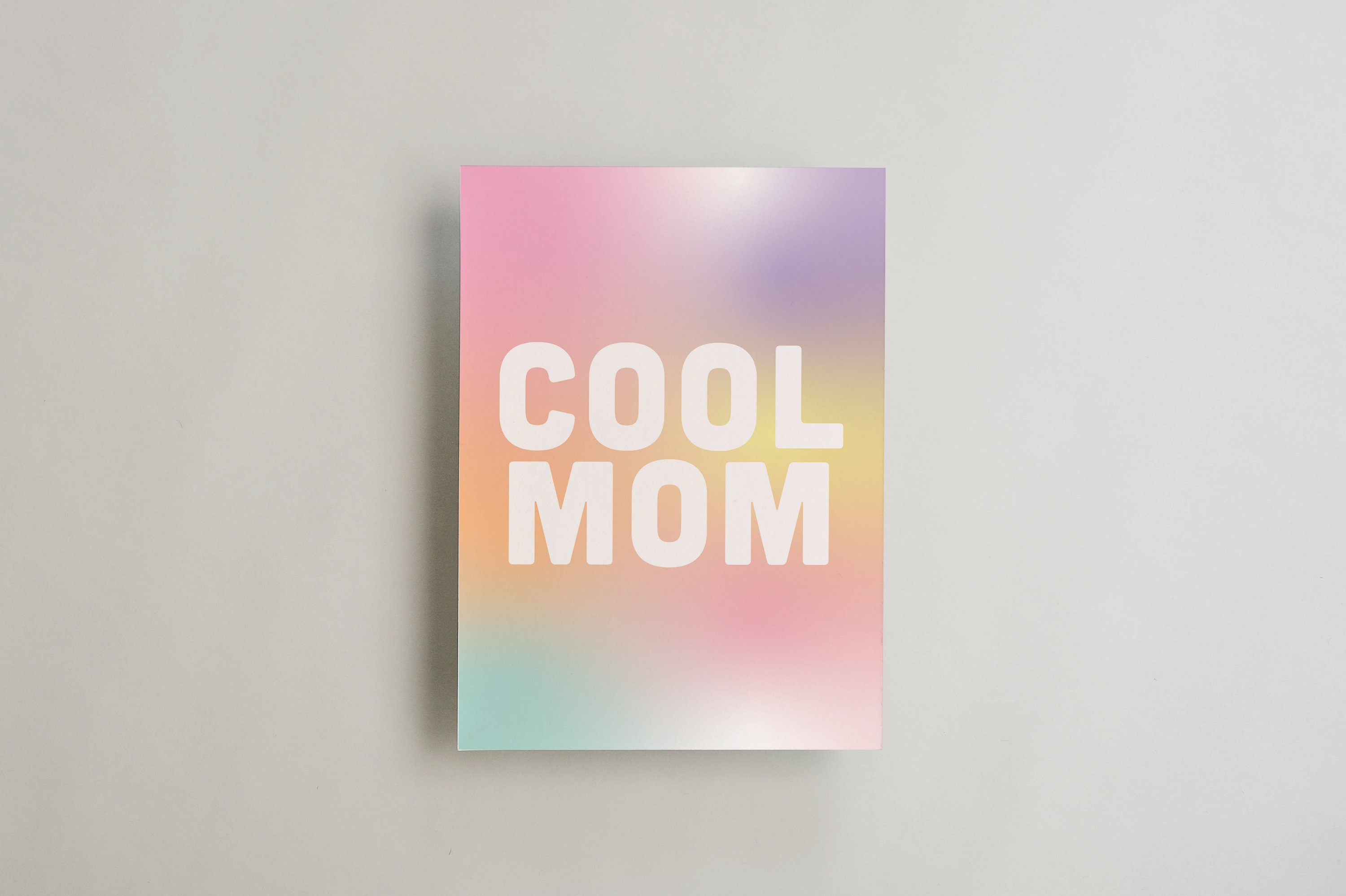Cool Mom Card Gradient Instant Download Greeting Card with | Etsy