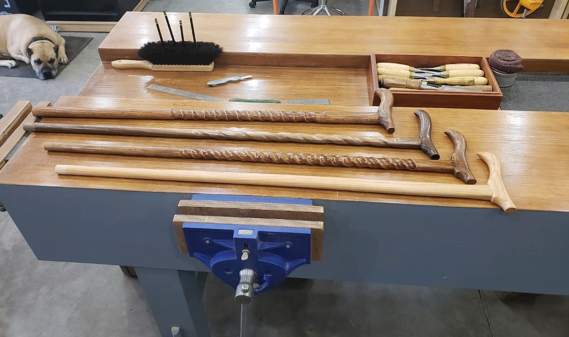 Hand Carved Wooden Cane - Etsy