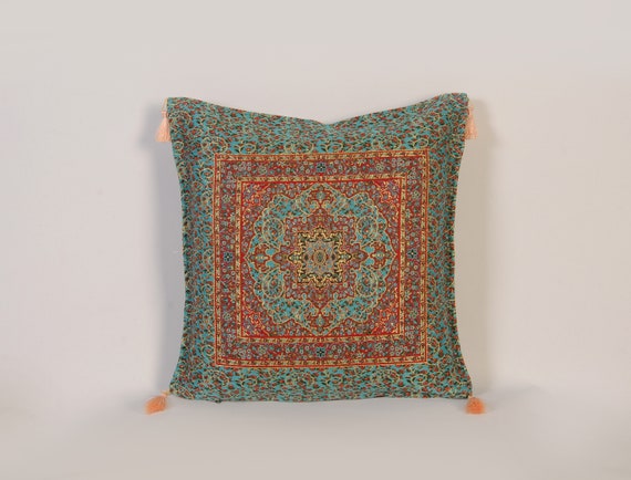 Red and Blue Throw Pillow Red and Blue Boho Pillow Red and | Etsy