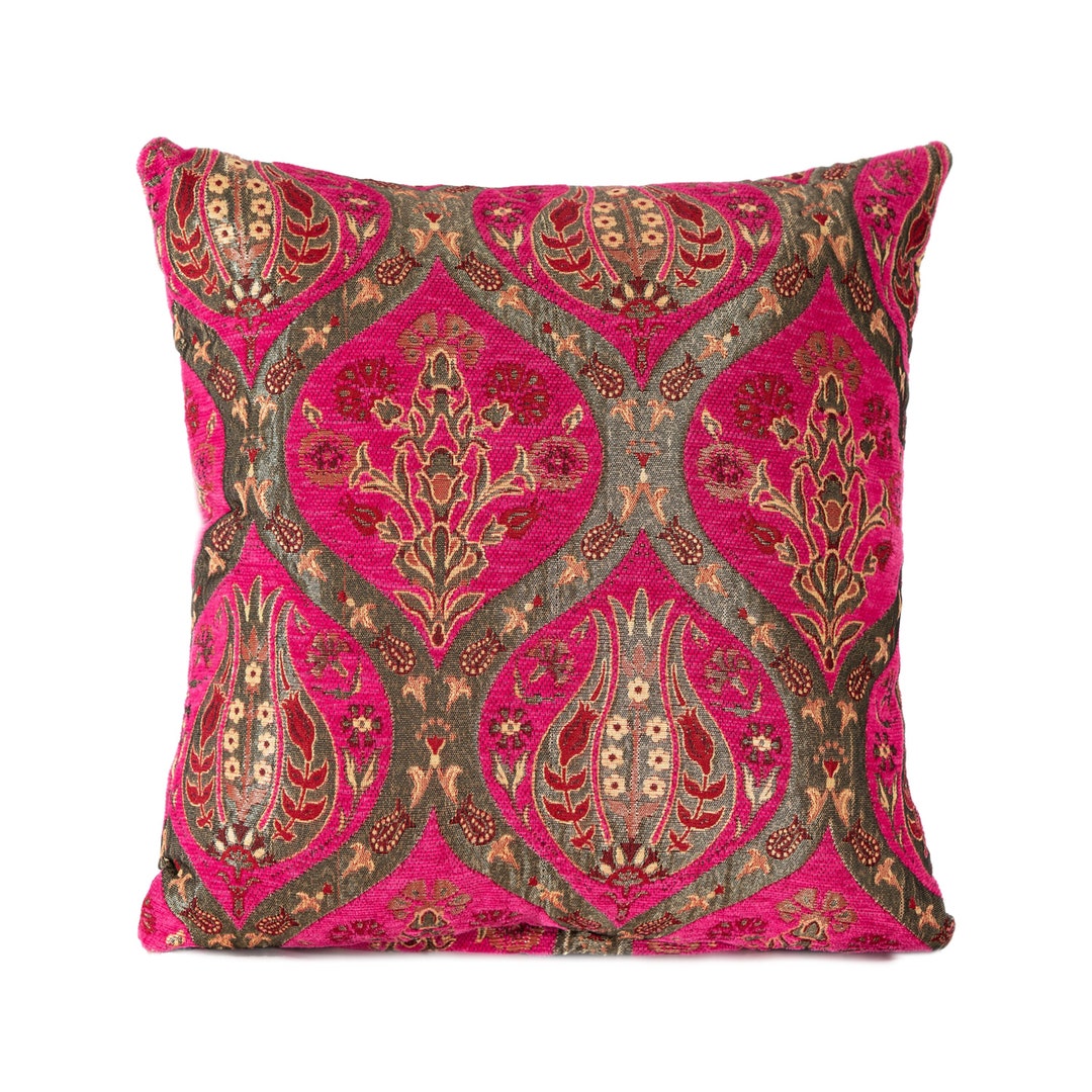 Fuchsia Oriental Kilim Pillow Cover for Sofa, Farmhouse Pillow, Fuchsia ...