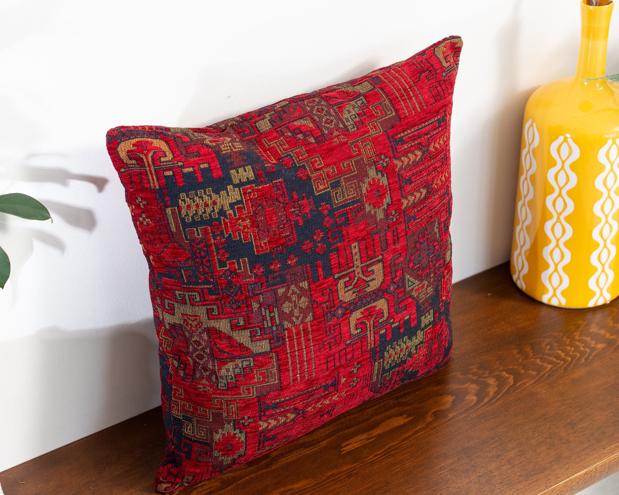 Dark Red Turkish Pillow Cover Kilim Pillow Cover Dark Red | Etsy