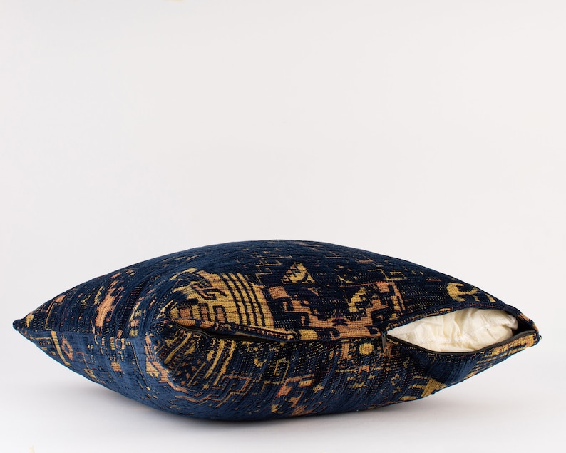 Dark Blue Kilim Pillow Cover Blue Turkish Pillow Cover Dark - Etsy
