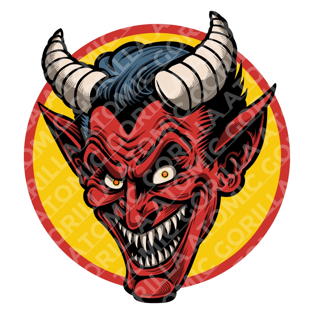 Smiling Red Devil Sublimation Art Cartoon Devil PNG Instant Digital ...