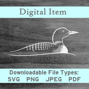 Loon Svg Png Jpeg Pdf Digital File Download -NOT a Physical Item-please ...