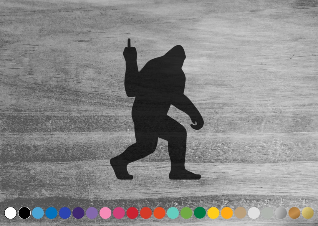 Bigfoot Sasquatch Middle Finger Vinyl Decal Sticker for Car Truck Rv ...