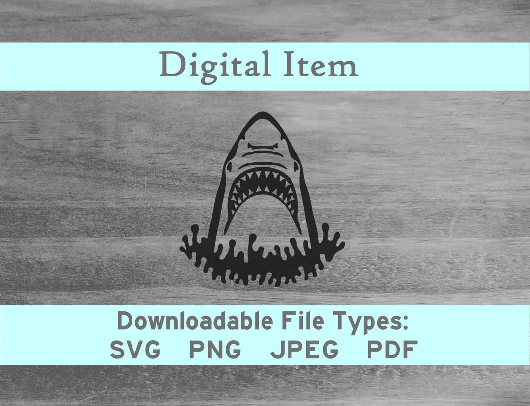 Shark Jaws Svg Dxf Png Jpeg Pdf Digital File Download -NOT a Physical ...