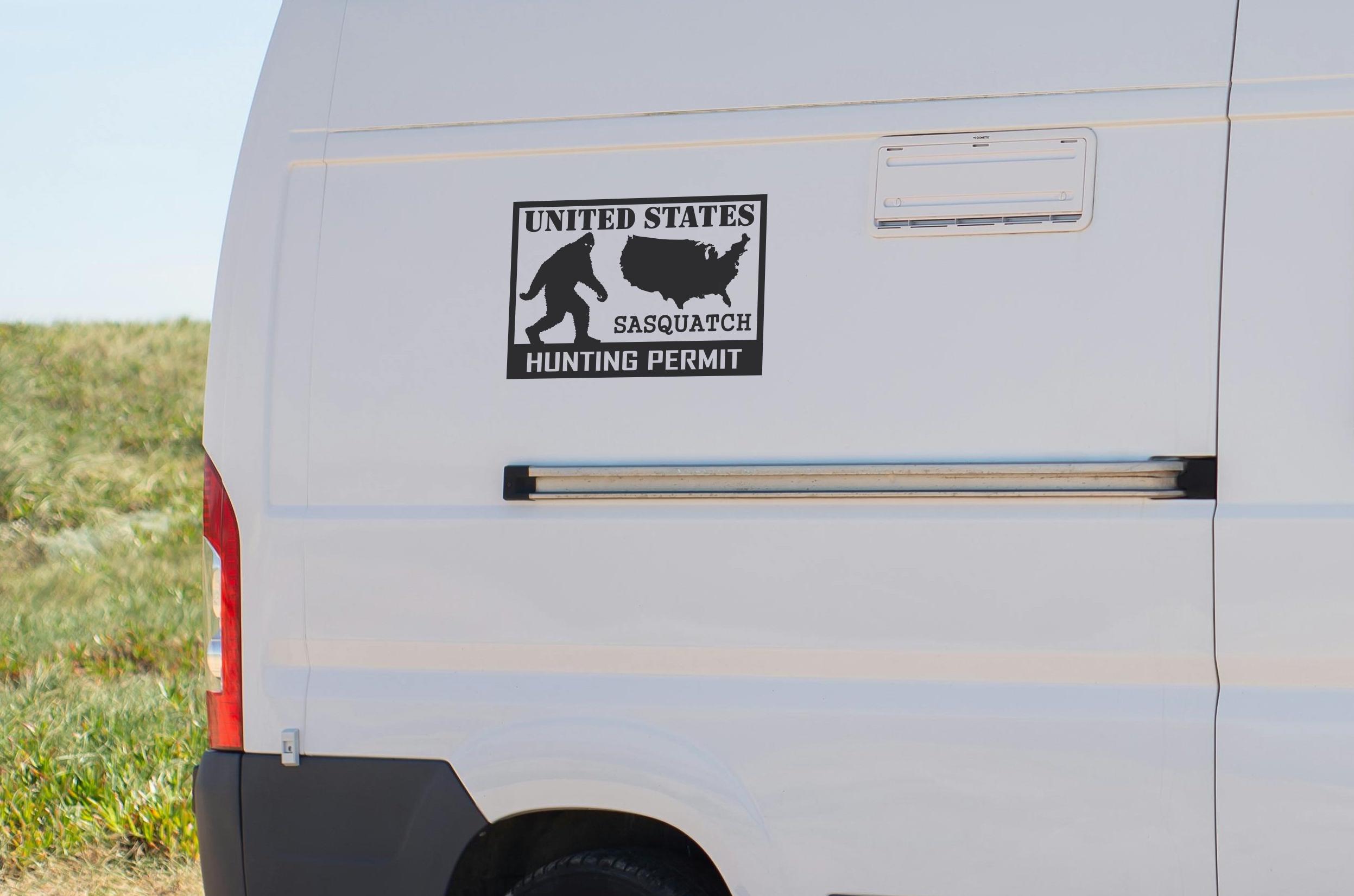 Sasquatch Hunting Permit Vinyl Decal Sticker for Car Truck Rv Camper ...