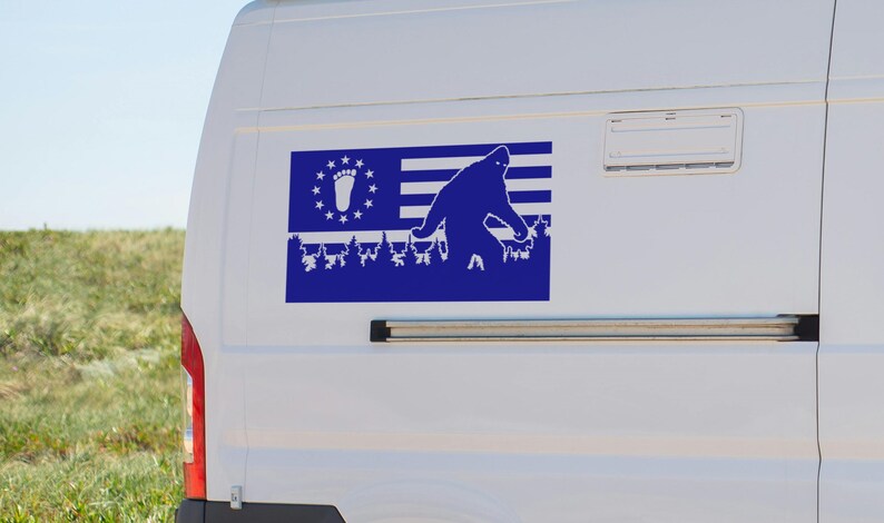 Bigfoot Sasquatch Flag Vinyl Decal Sticker for Car Truck Rv Camper Van ...