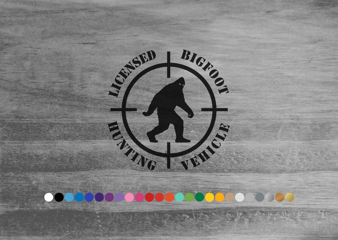 Bigfoot Hunting Vehicle Vinyl Decal Sticker for Car Truck 4x4 Rv Camper ...