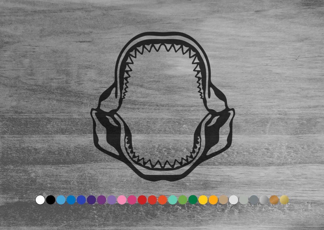 Shark Jaw Vinyl Decal Sticker for Car Truck Rv Camper Van Atv Window ...