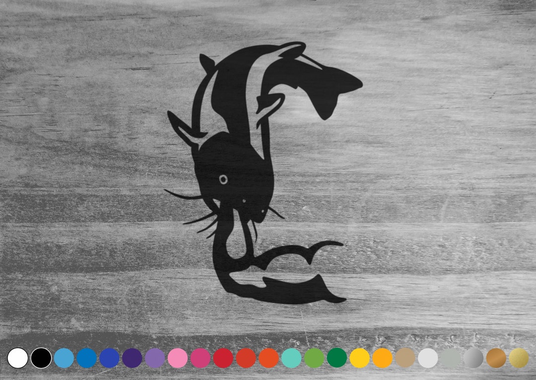 Noodling Blue Catfish Vinyl Decal Sticker for Car Truck Rv Camper Van ...