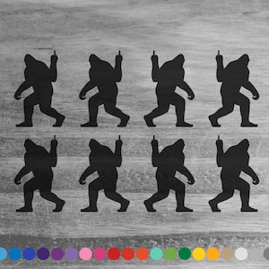 Mini Bigfoot Sasquatch Middle Finger Vinyl Decals Stickers for Car ...