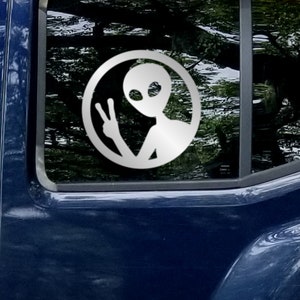 Alien Peace Circle Vinyl Decal Sticker for Car Truck Rv Camper Van 4x4 ...