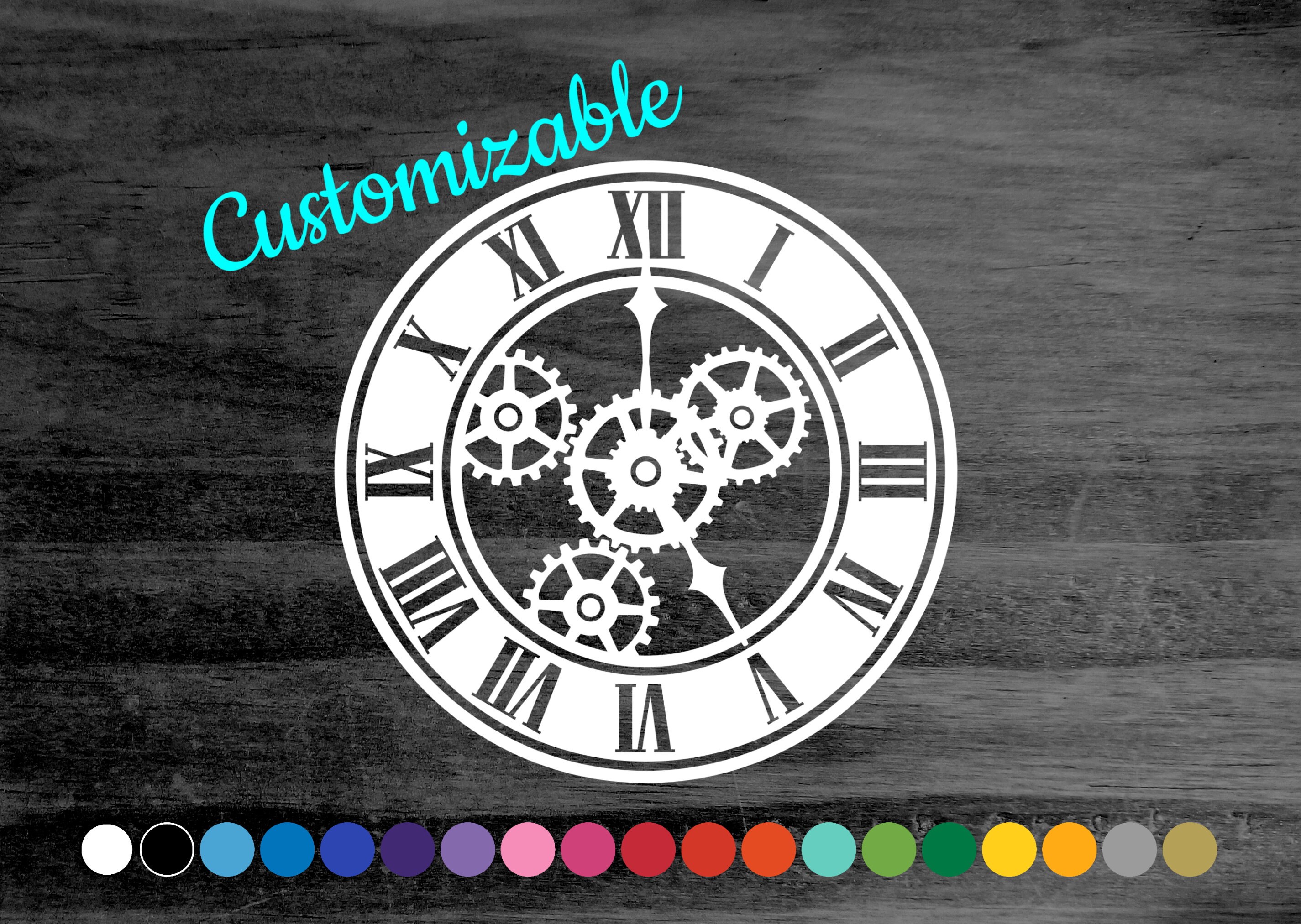 Custom Gear Clock Vinyl Decal Sticker for Wall Laptop Door Car | Etsy