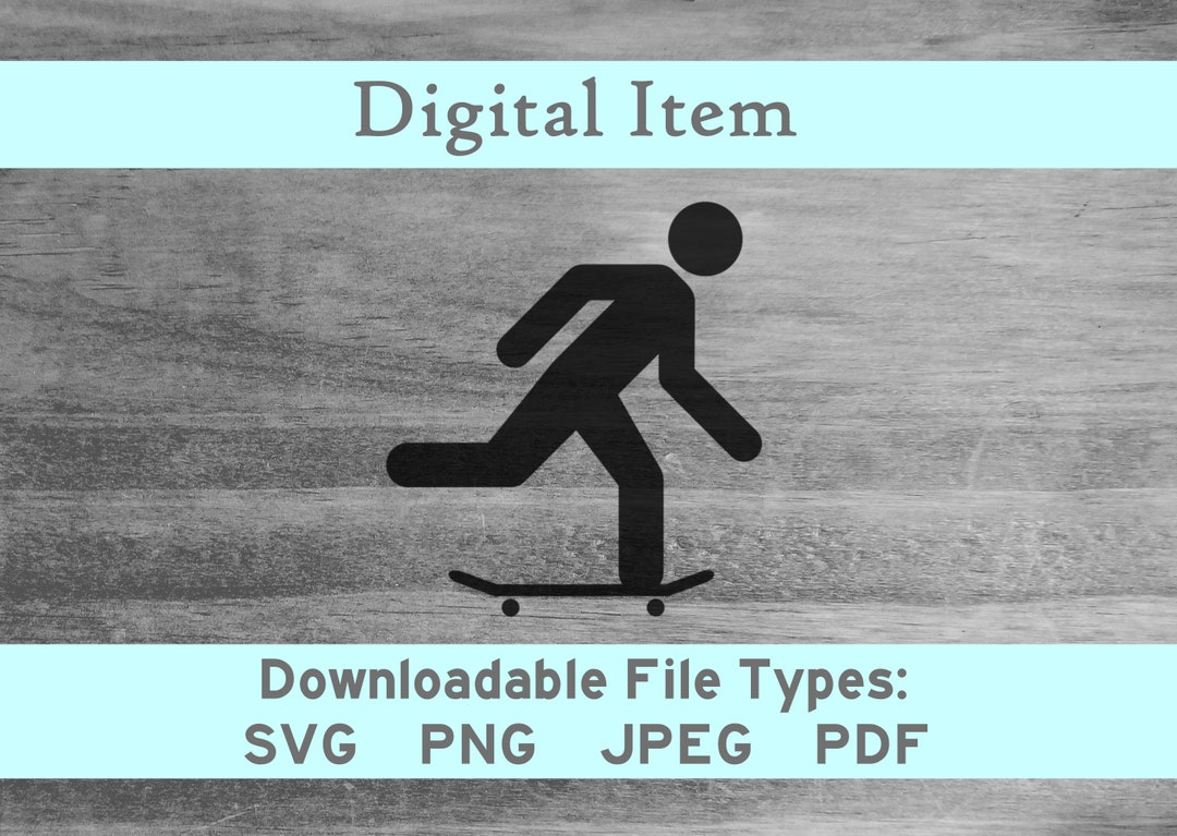 Skateboard Stick Figure Svg Png Jpeg Pdf Digital File Download -not a ...