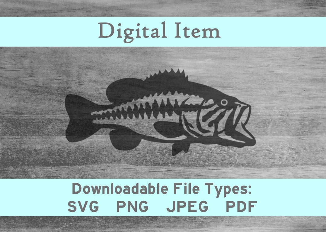 Largemouth Bass Svg Png Jpeg Pdf Digital File Download -NOT a Physical ...