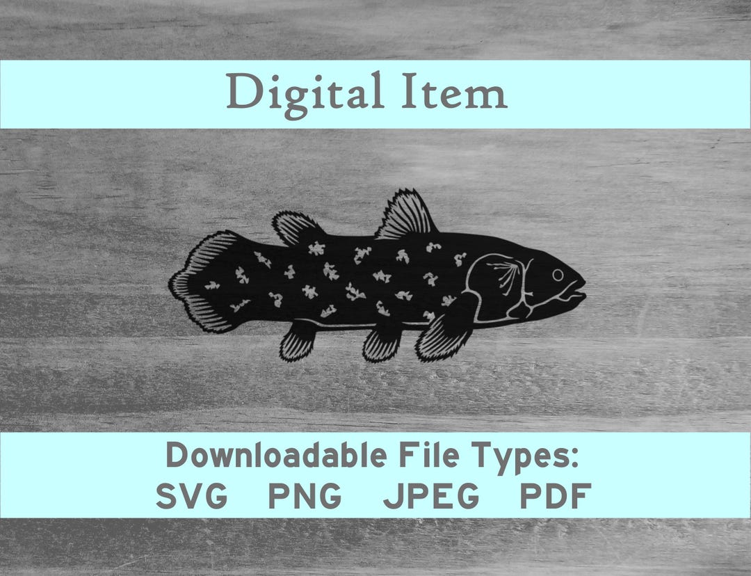 Coelacanth Svg Dxf Png Jpeg Pdf Digital File Download -NOT a Physical ...