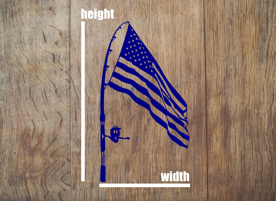 Fishing Pole Flag Vinyl Decal Sticker for Car Truck Boat Rv | Etsy