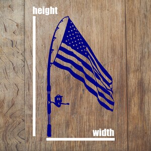 Fishing Pole Flag Vinyl Decal Sticker for Car Truck Rv Camper Van Atv ...