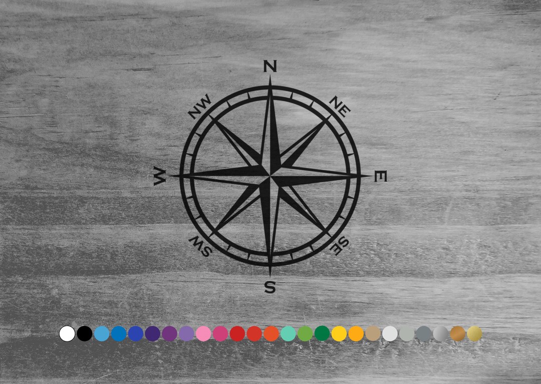 Compass Rose and Direction Letters Vinyl Decal Sticker for Car Truck ...