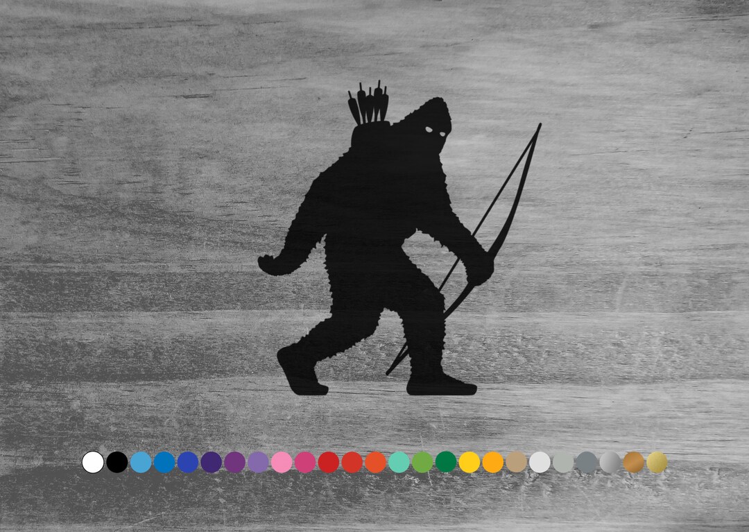 Bigfoot Sasquatch Bow Vinyl Decal Sticker for Car Truck Rv Camper Van ...