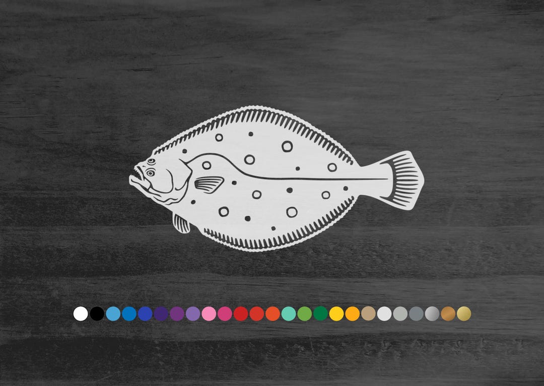 Fluke Flounder Vinyl Decal Sticker for Car Truck Rv Camper Van Atv ...