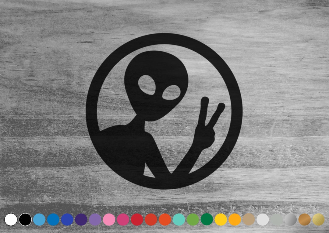 Alien Peace Circle Vinyl Decal Sticker for Car Truck Rv Camper Van 4x4 ...