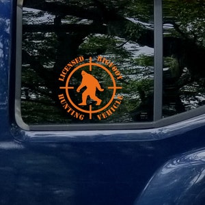 Bigfoot Hunting Vehicle Vinyl Decal Sticker for Car Truck 4x4 Rv Camper ...