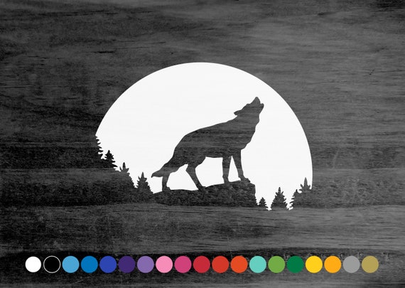 Howling Wolf Moon Vinyl Decal Sticker for Car Truck Boat Rv | Etsy