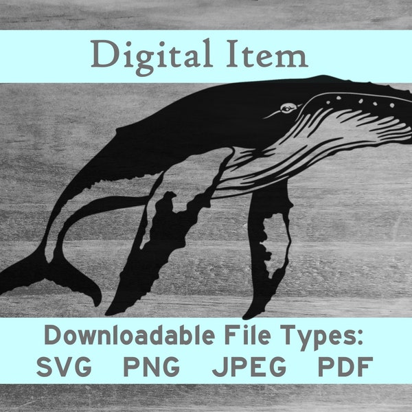 Humpback Whale Svg - Etsy