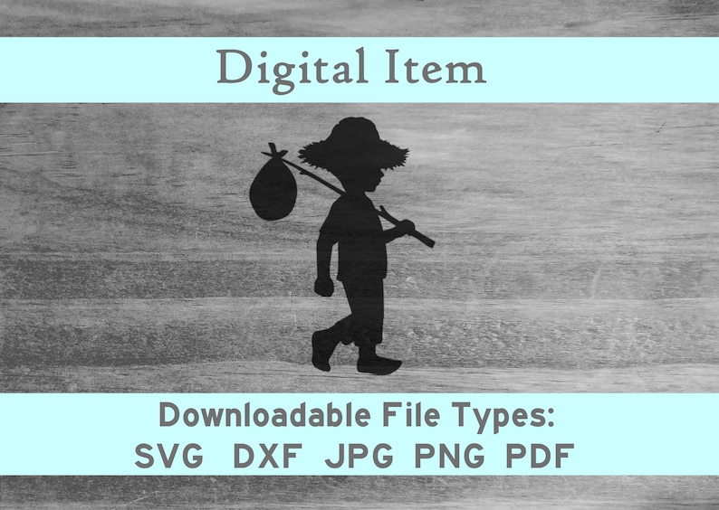 Boy With Bindle Bag Stick Svg Png Jpeg Dxf Pdf Digital File Download ...