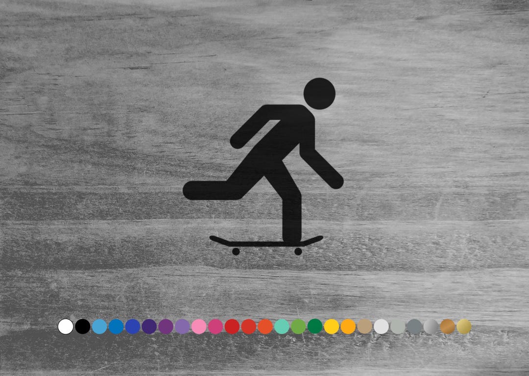 Skateboard Stick Figure Vinyl Decal Sticker for Car Truck Rv Camper Van ...