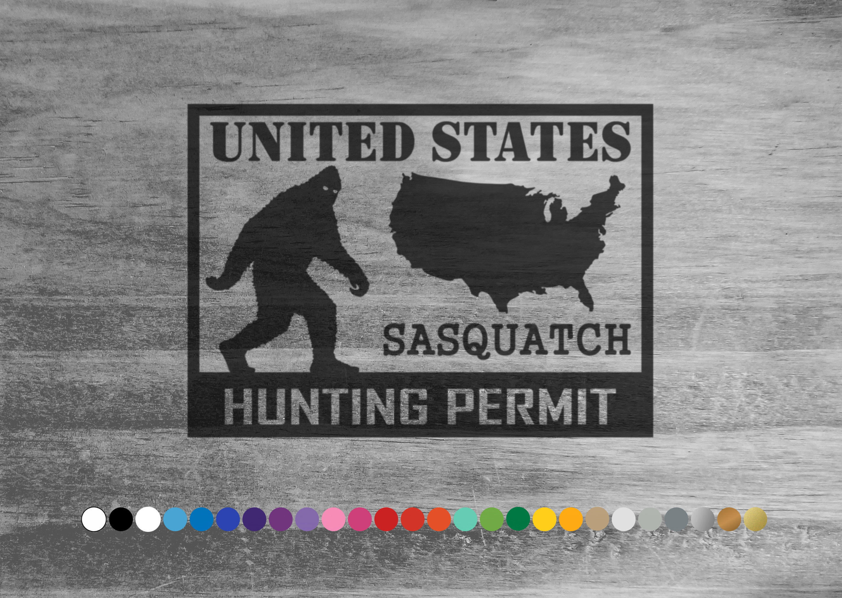 Sasquatch Hunting Permit Vinyl Decal Sticker for Car Truck Rv Camper ...