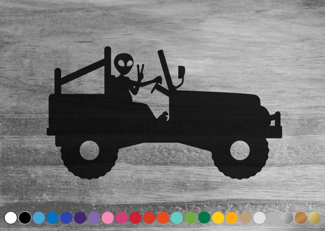 Alien Jeep Peace Vinyl Decal Sticker for Car Truck 4x4 Rv Van Atv ...