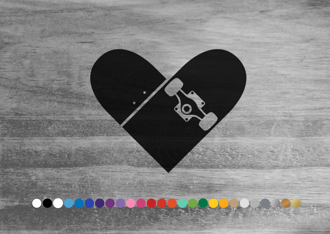 Skateboard Heart Vinyl Decal Sticker for Car Truck Rv Camper Van Bus ...