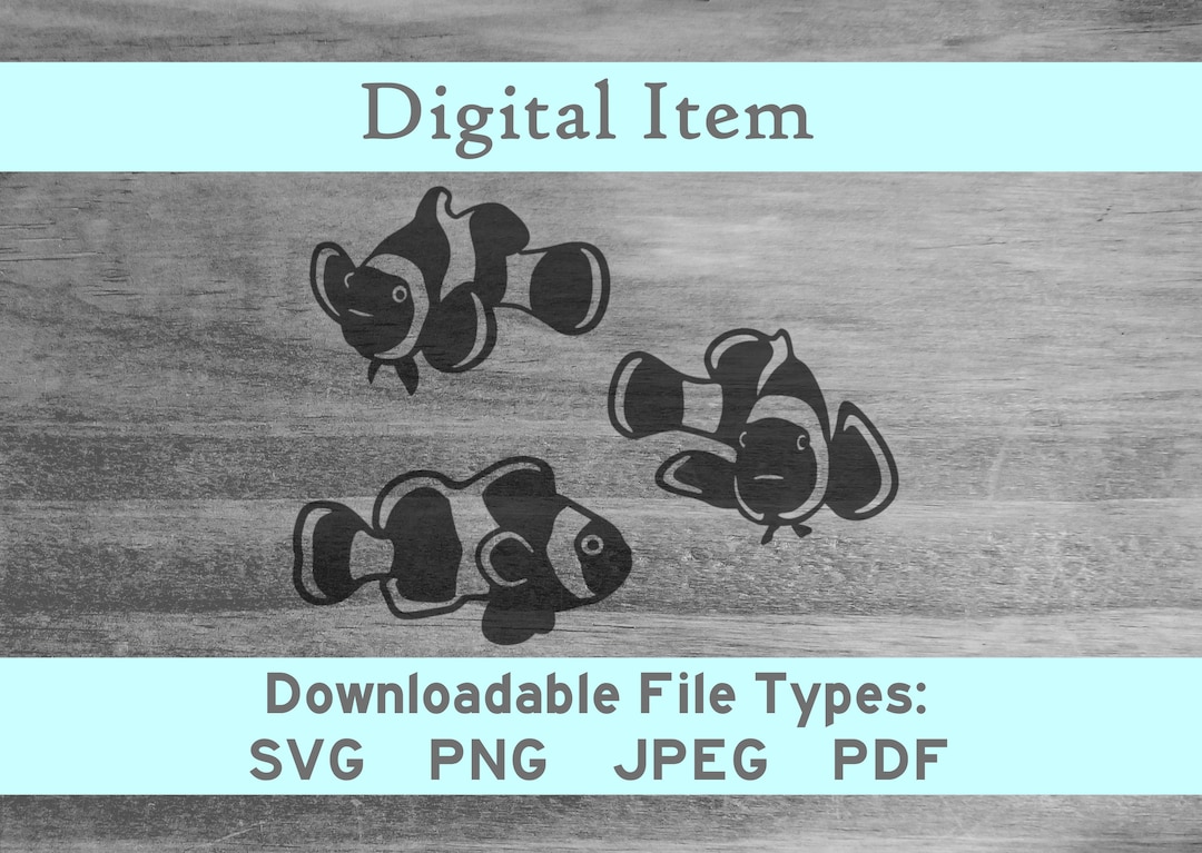 Clownfish Svg Png Jpeg Pdf Digital File Download -NOT a Physical Item ...