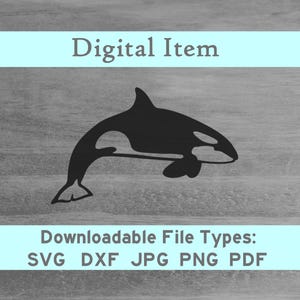 Orca Killer Whale Svg Dxf Png Jpeg Pdf Digital File Download -not a ...